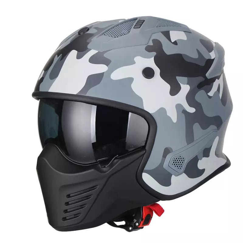 Helm Vito Jet Bruzano - Smoke Vizier - Camo - Alle maten – Roger Trading